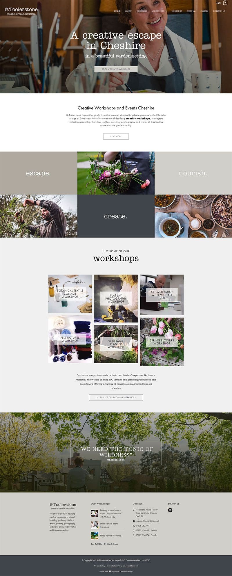 Toolerstone - a brand new non-profit venture near Northwich, selling Creative Workshops online ...